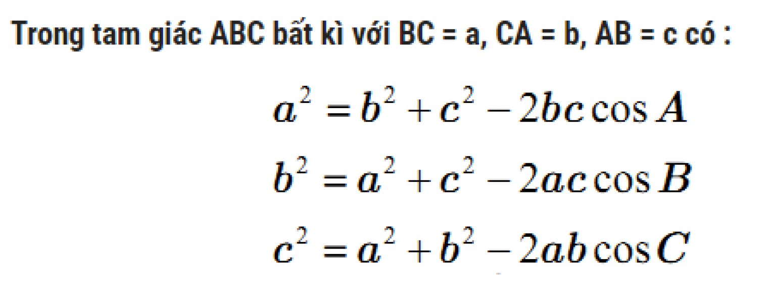 Định lý Cosin trong tam giác thường và hệ quả của định lý Cosin