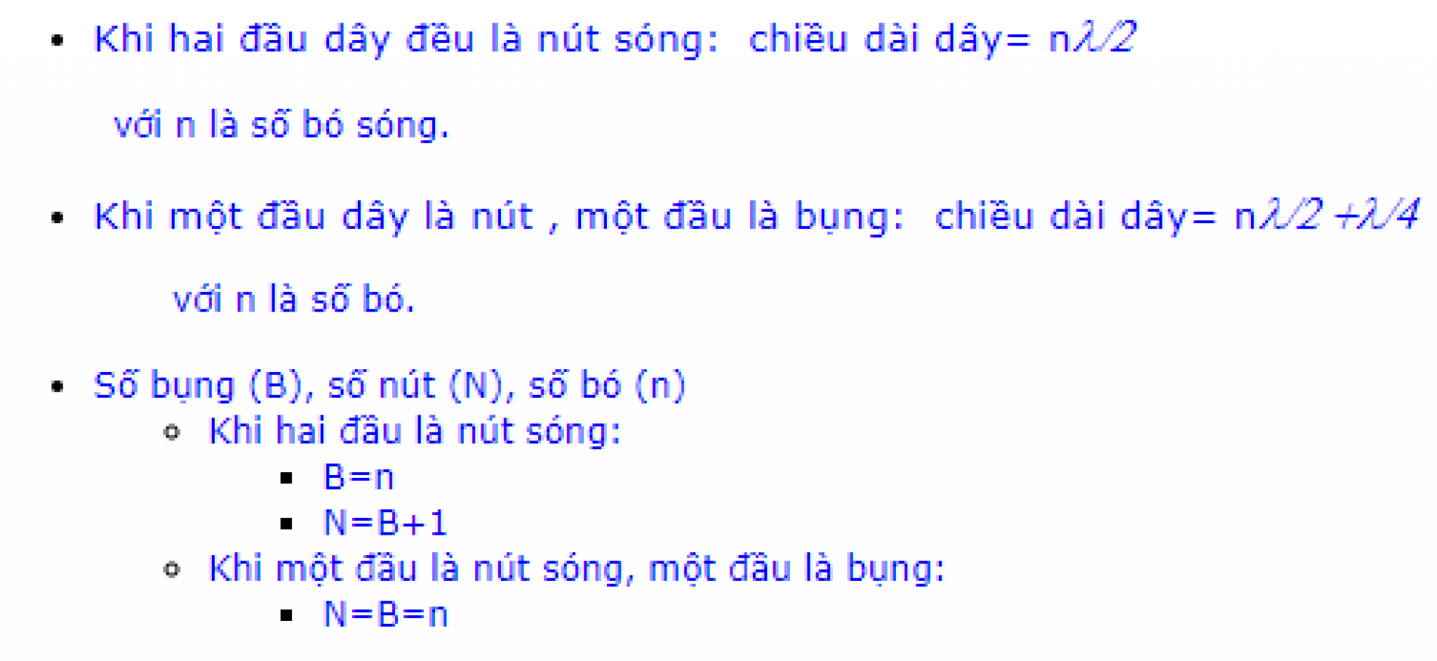 Sóng dừng là gì ? Điều kiện để có dòng dừng ? Tính chất và bài tập vận dụng